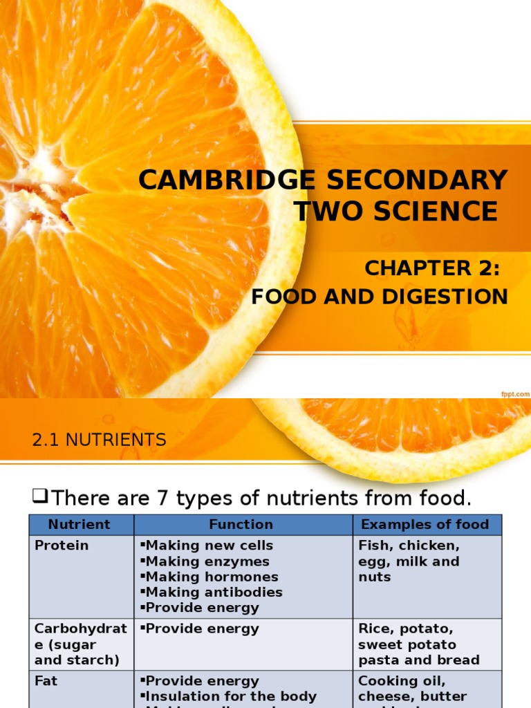 Cambridge Secondary Two Science: Food and Digestion | PDF | Digestion ...