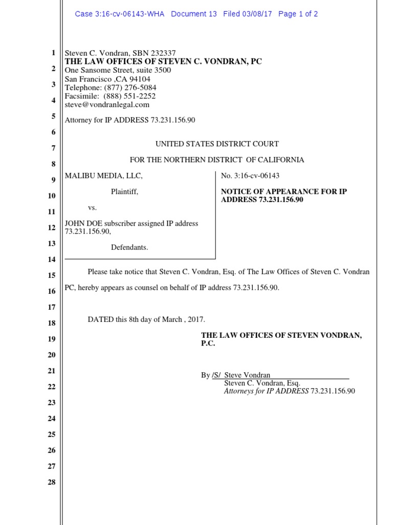 The Law Offices of Steven C. Vondran, PC | PDF