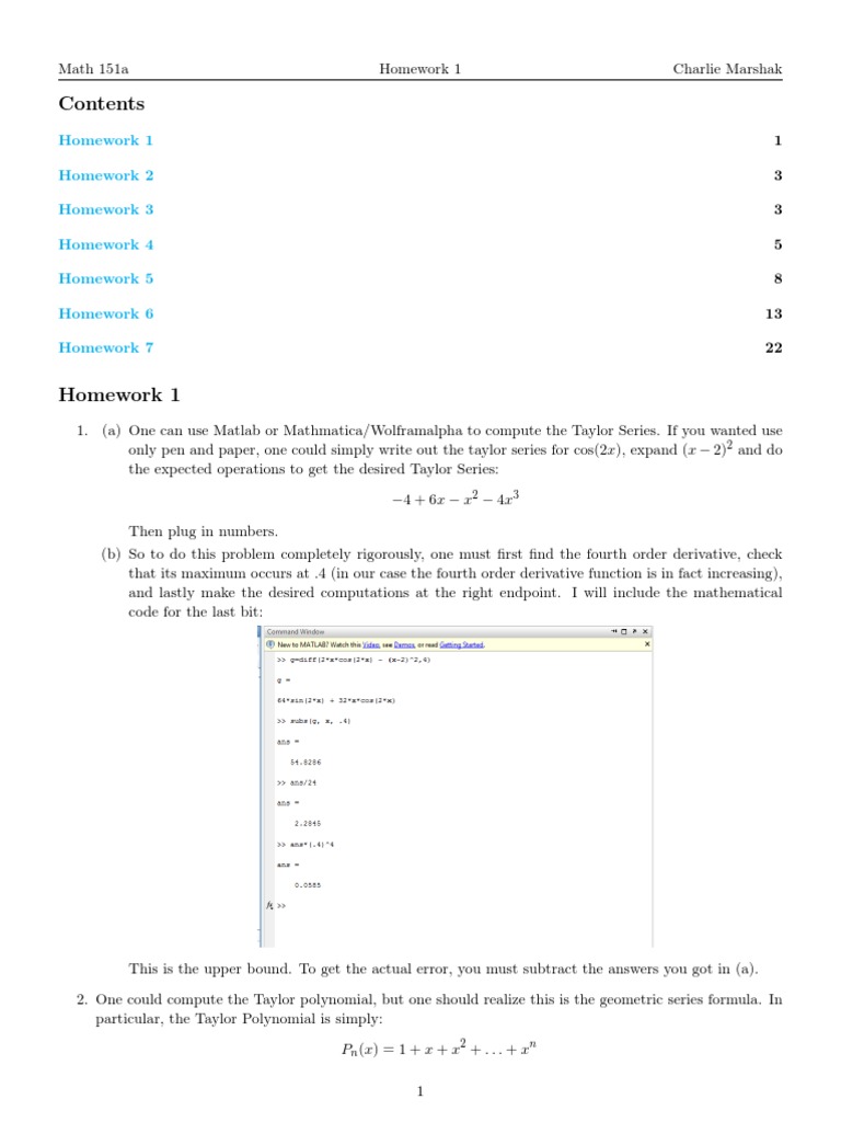 Homework 1 Homework 2 Homework 3 Homework 4 Homework 5 Homework 6 Homework 7 Download Free Pdf