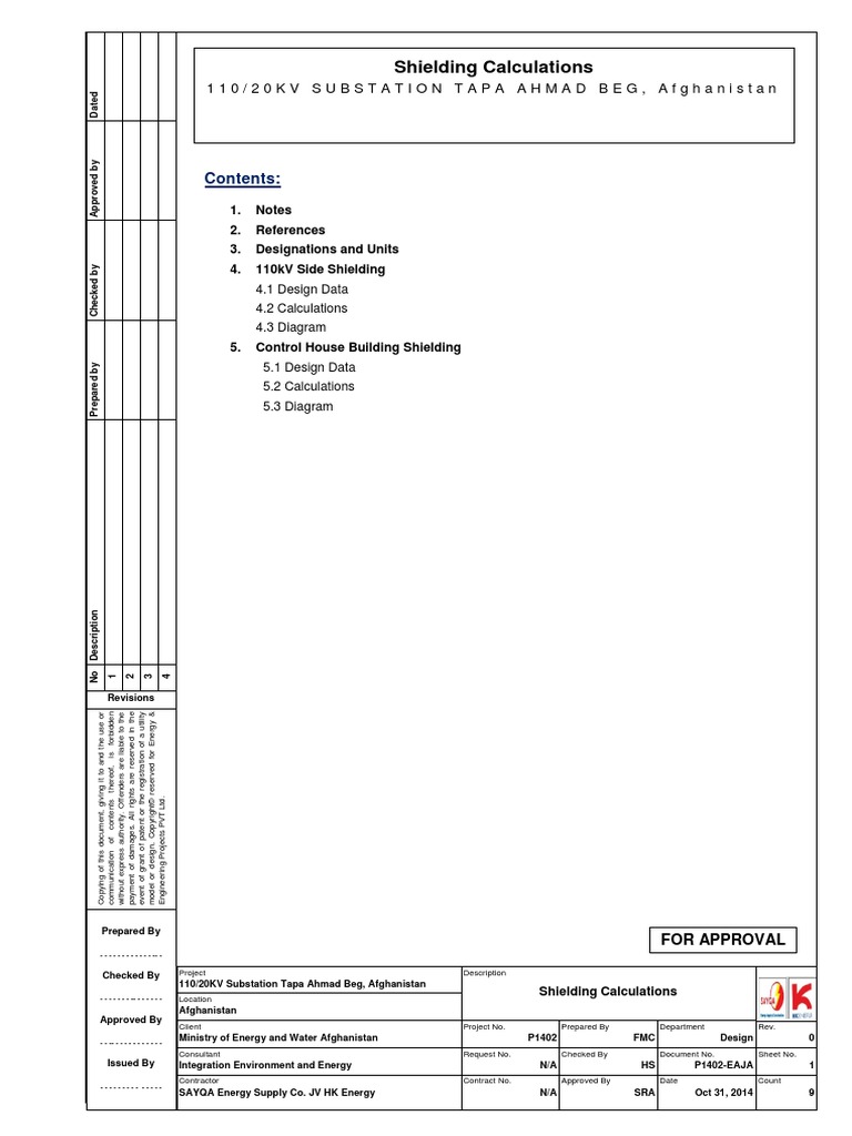 Shielding Calculations: Contents | PDF | Electrical Substation | Angle