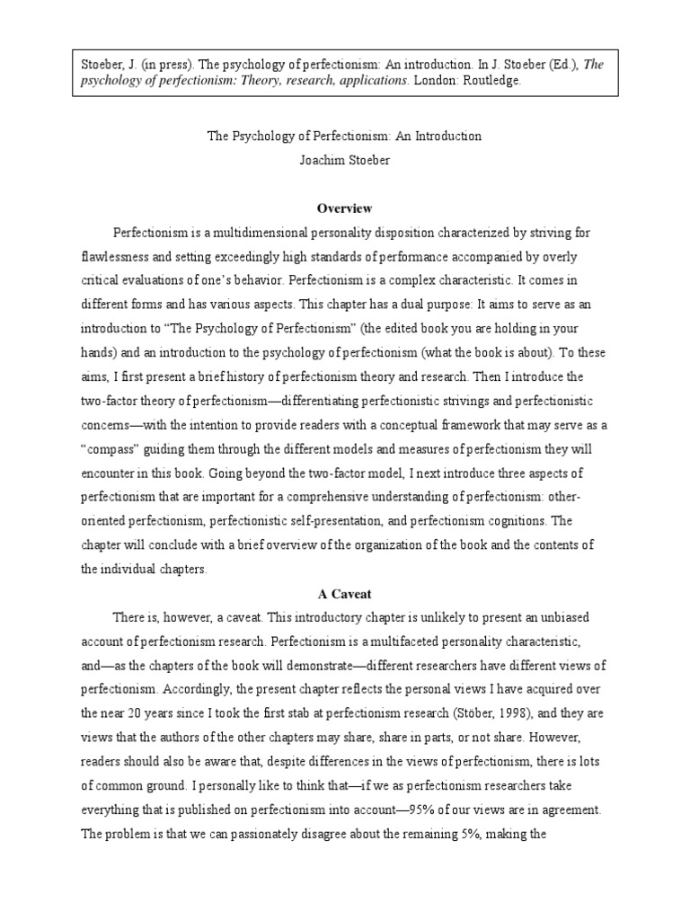The Psychology of Perfectionism An Intro PDF | PDF | Perfectionism ...