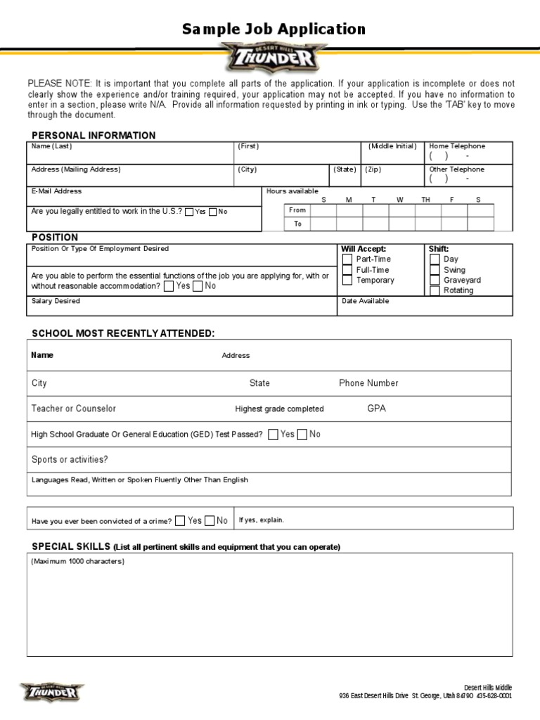 Student Job Application | PDF | Employment | Labour