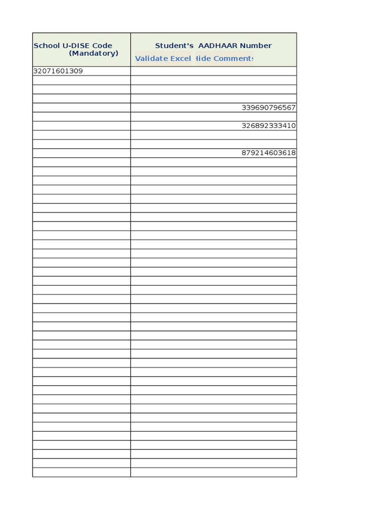 school-u-dise-code-mandatory-student-s-aadhaar-number-validate-excel