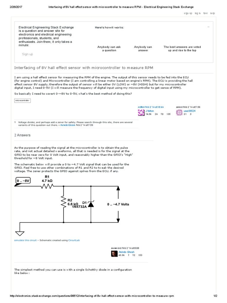Interfacing of 8V Hall Effect Sensor With Microcontroller To Measure ...