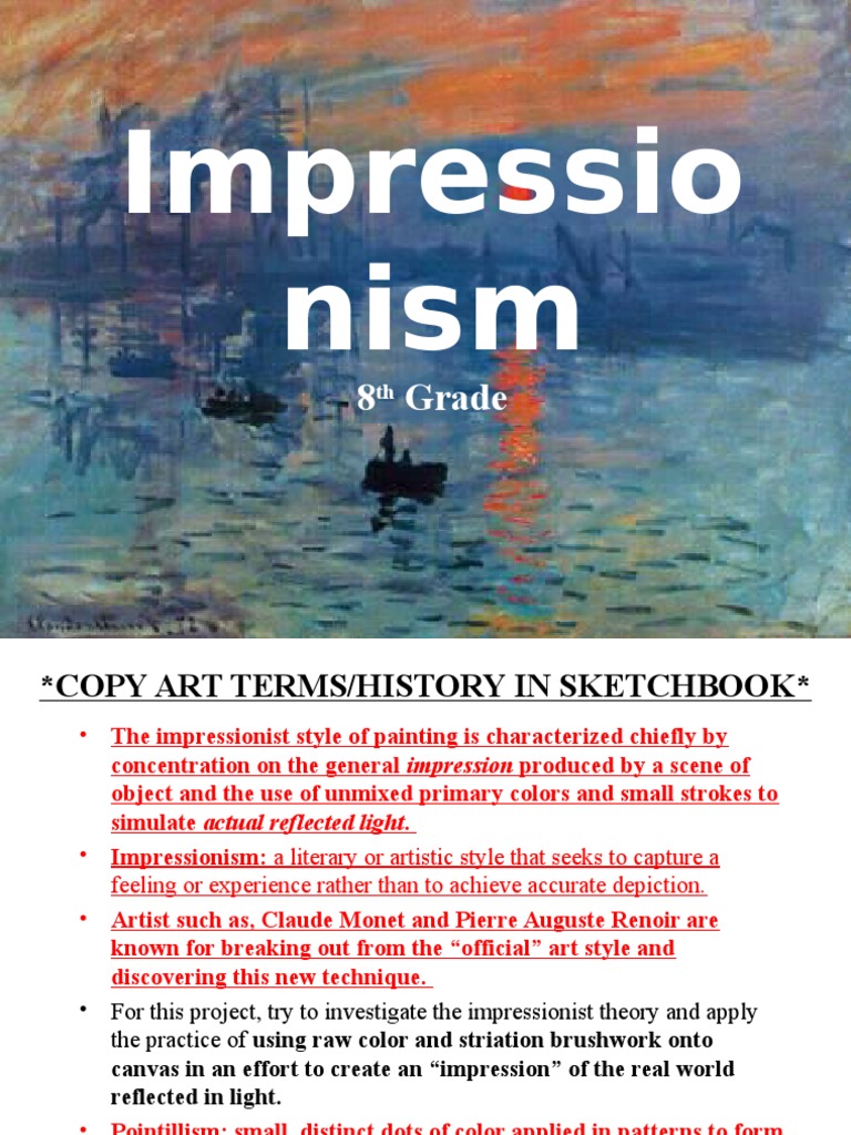 impressionism ppt 8th | Impressionism | Paintings
