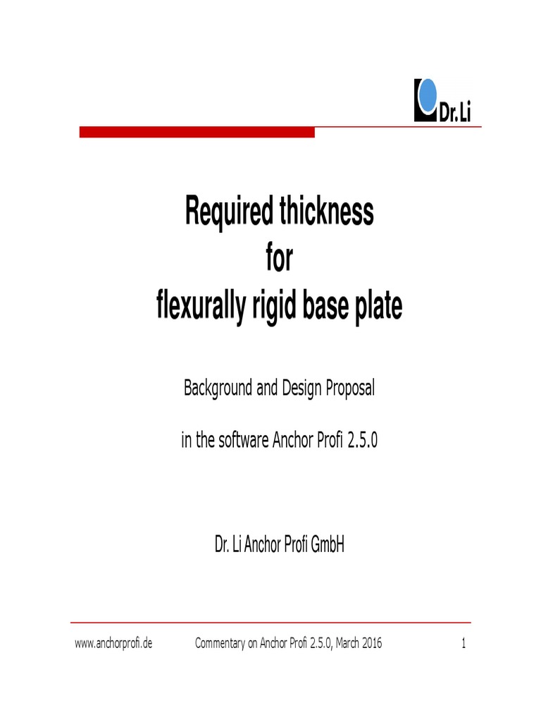 Analysis of Base Plate Stiffness Requirements for Flexurally Rigid ...