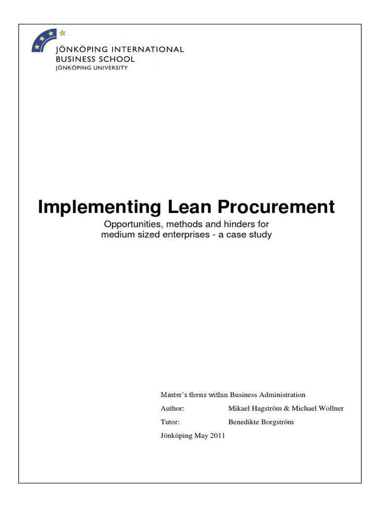 Lean Procurement in Medium Enterprises | PDF | Lean Manufacturing ...