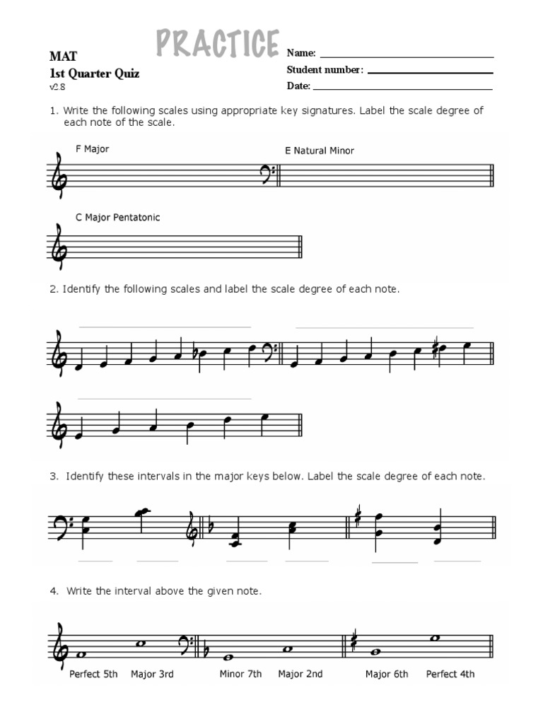 AP Music Theory Practice Test | PDF