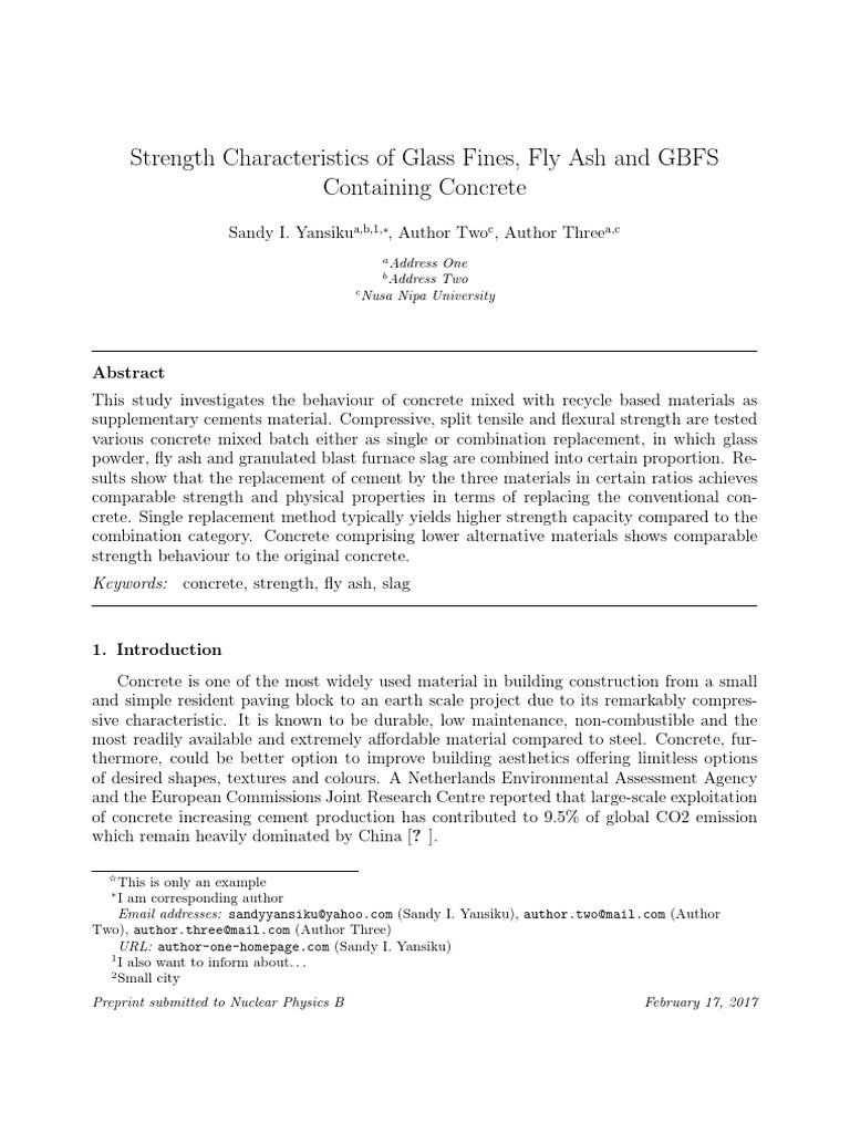 Elsarticle Template | Download Free PDF | Strength Of Materials | Concrete