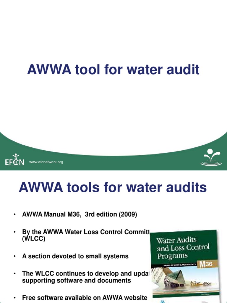 AWWA Tool For Water Audit | PDF | Audit | Spreadsheet