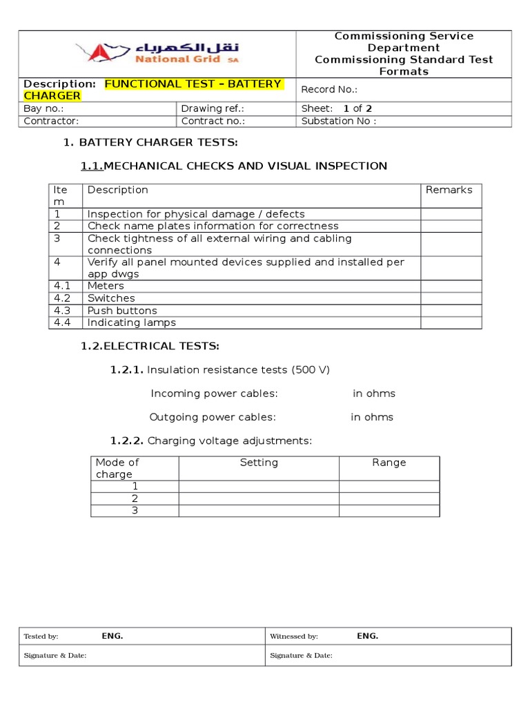 Battery Charger - Function Test | Download Free PDF | Battery Charger ...