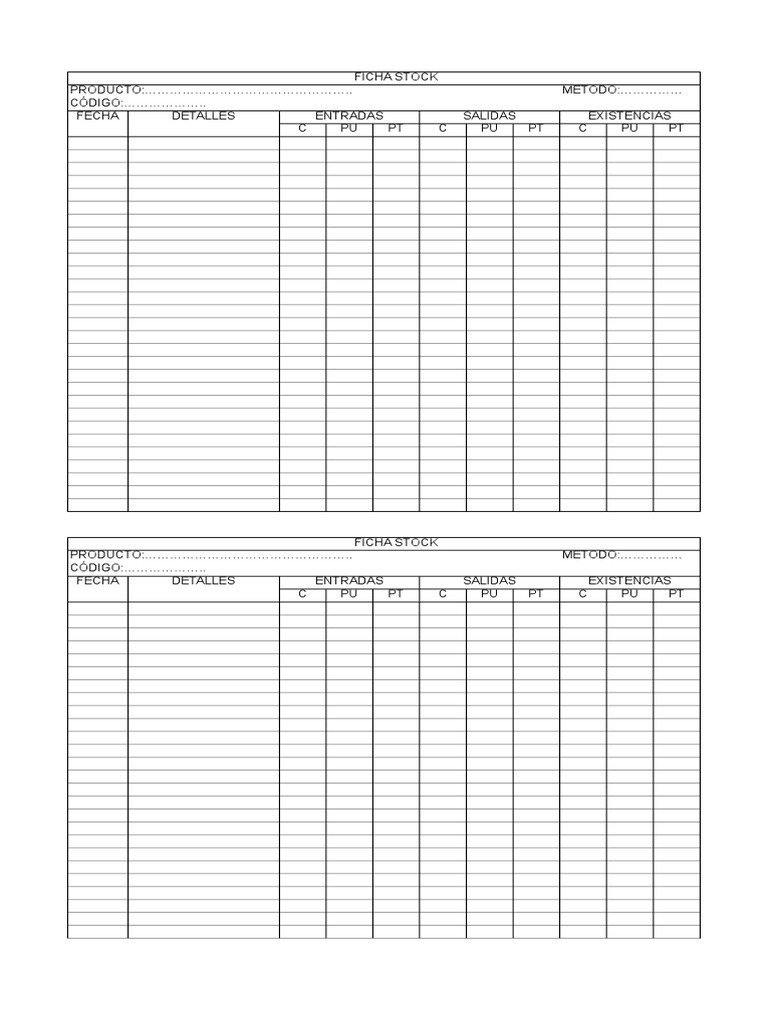 Ficha Stock | PDF