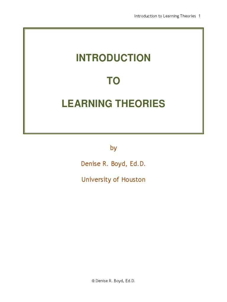 Intro Learning Theories Boyd | PDF | Constructivism (Philosophy Of Education) | Classical ...