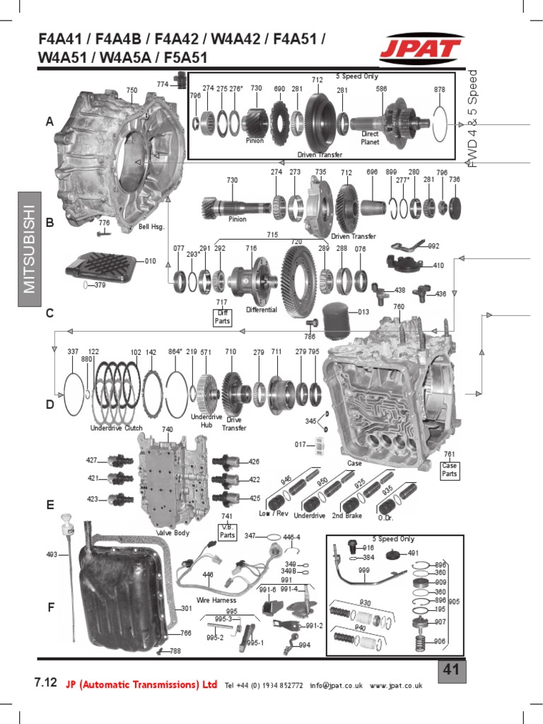 53 Mitsubishi 1B F4A41 F4A4B Etc | PDF | Transmission (Mechanics) | Clutch