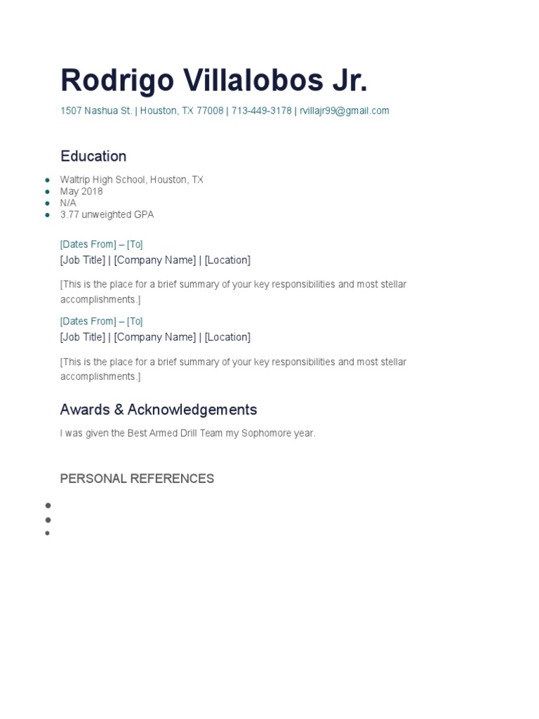 BFR Resume Template | PDF