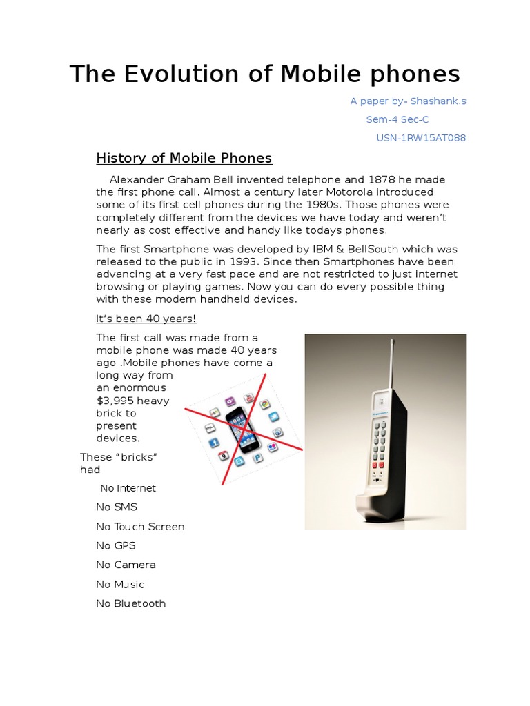 The Evolution of Mobile Phones | PDF | Mobile Phones | Smartphone