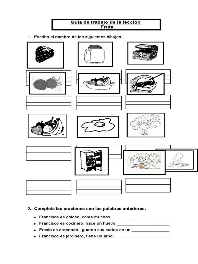 Actividades de Conteo de Frutas | PDF