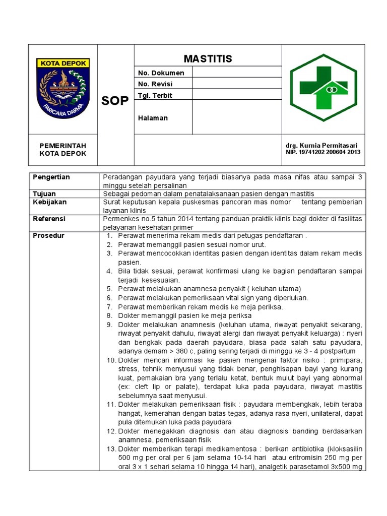 Sop Mastitis (Renew) | PDF
