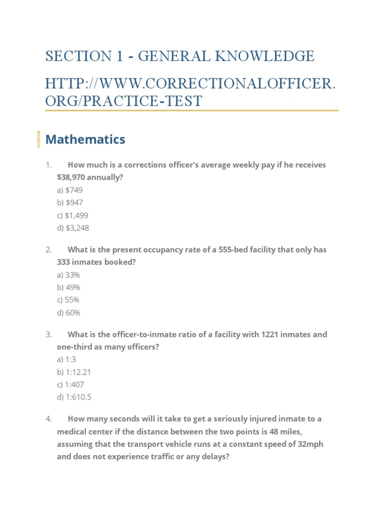Practice Exam for a VA Correctional Officer | Prison | Handcuffs