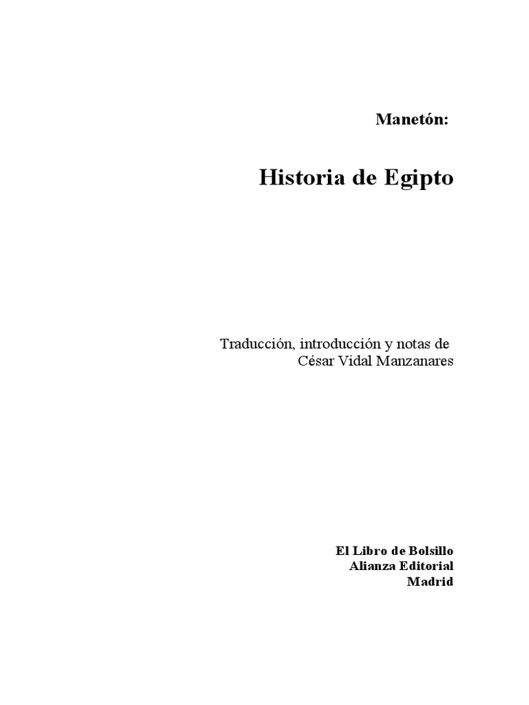 MANETON - Historia de Egipto | PDF | Eusebio | Constantino el grande