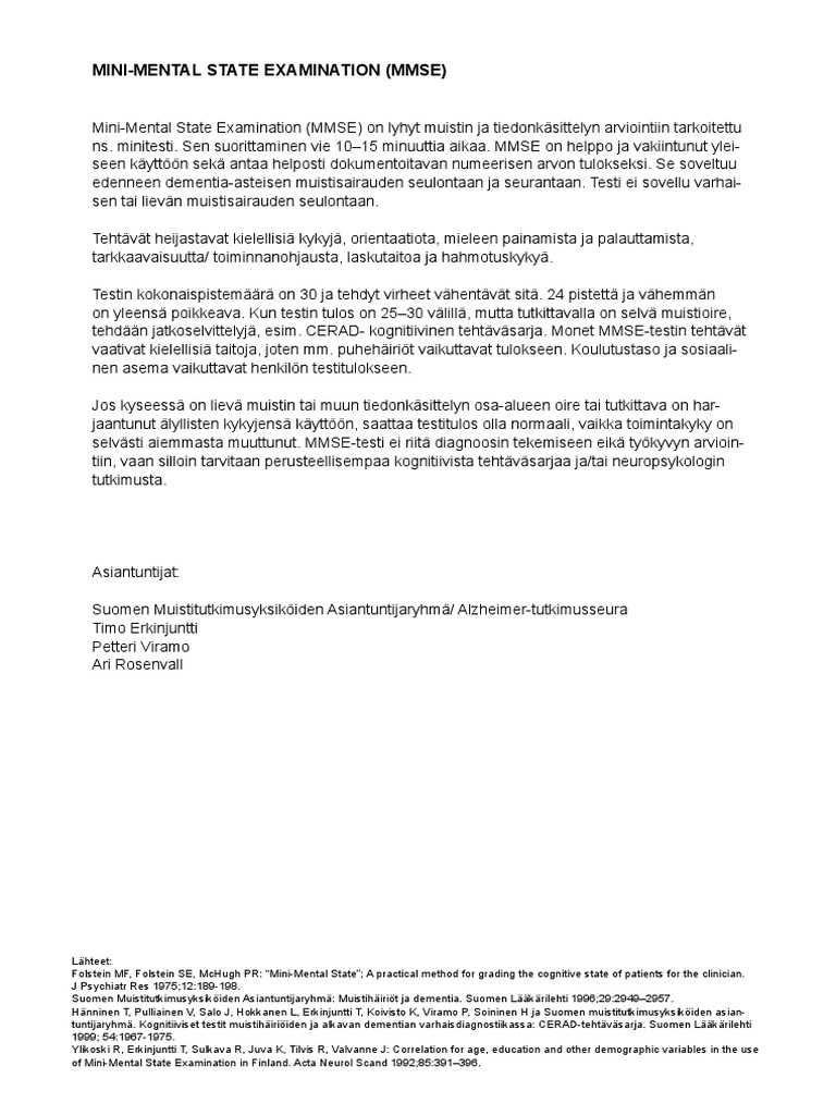 MMSE | PDF