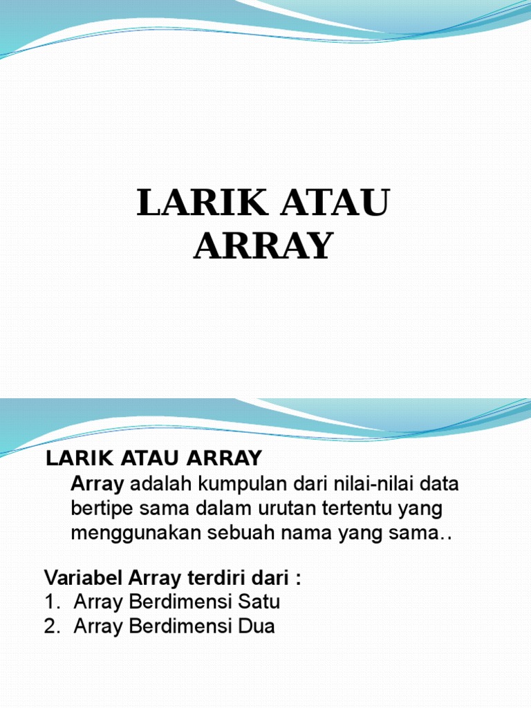 Modul 6 (Larik Array) | PDF