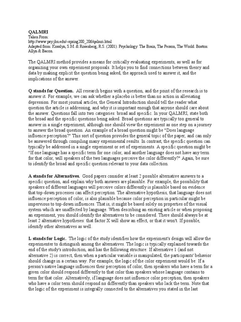 QALMRI | Experiment | Perception