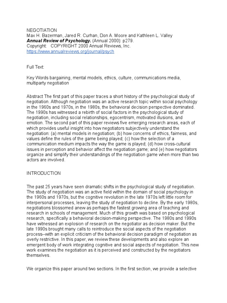 Negotiation | PDF | Negotiation | Deception