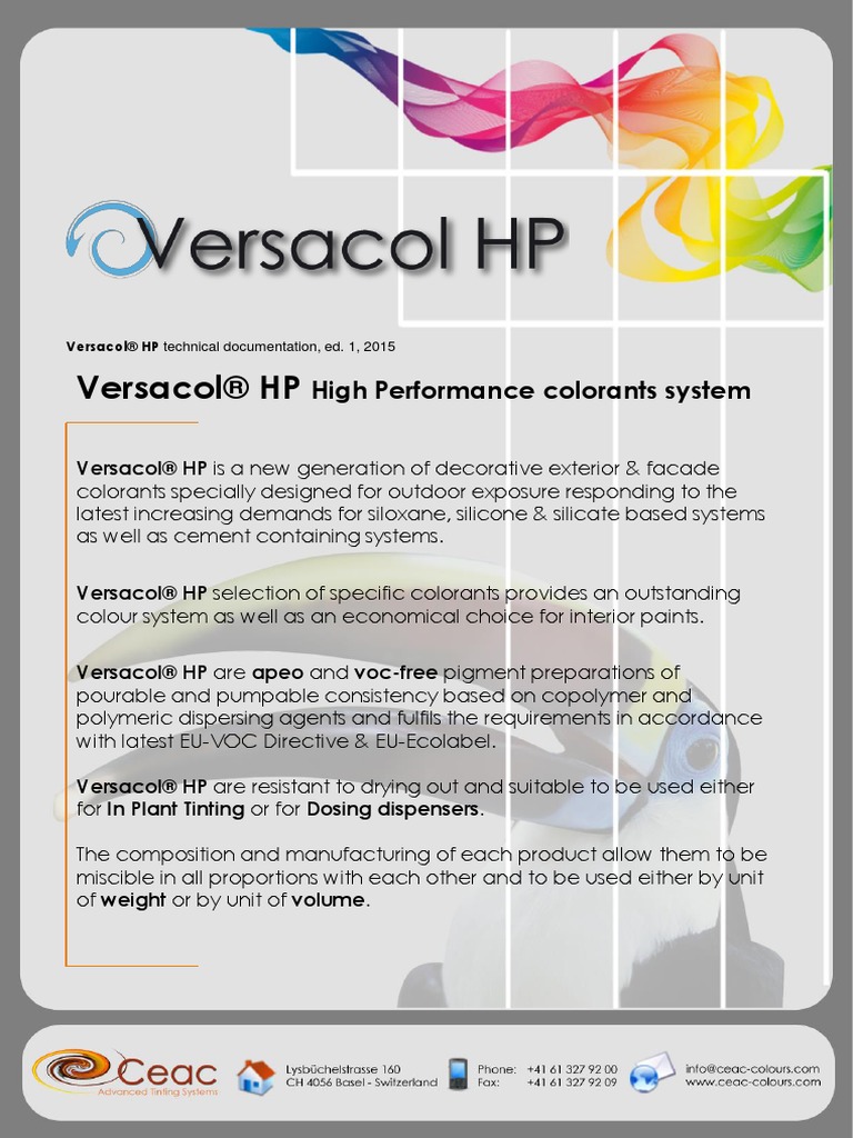 Versacol HP Brochure-Full Range | PDF | Pigment | Yellow