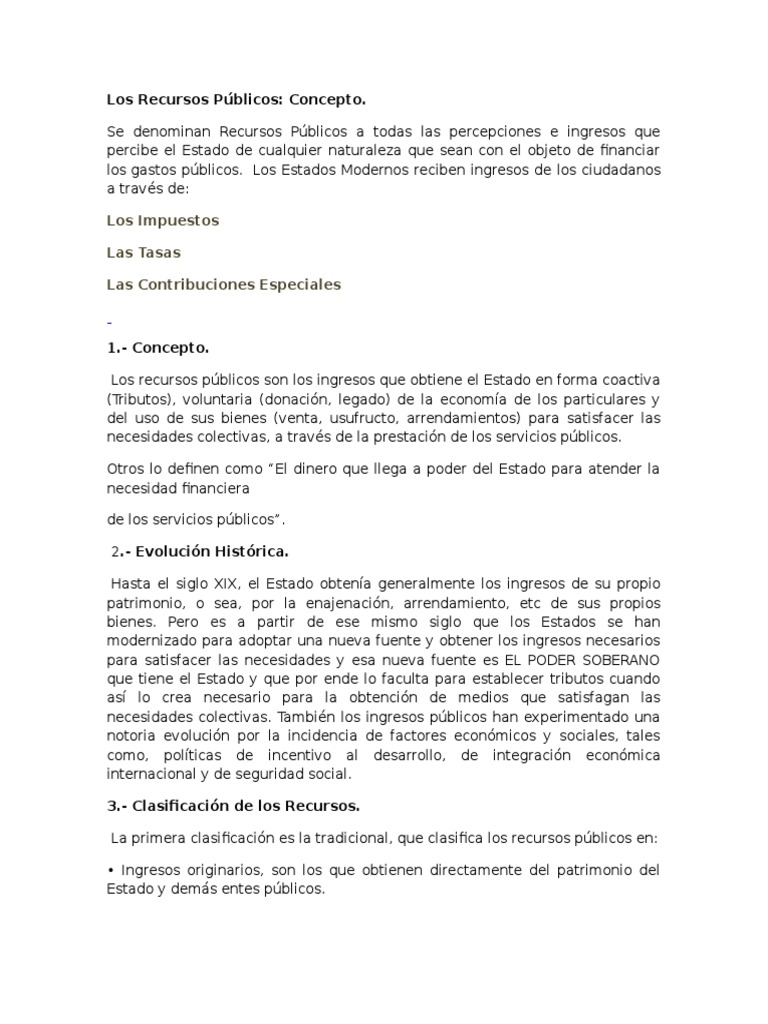 Los Recursos Públicos | PDF | Presupuesto | Estado (política)