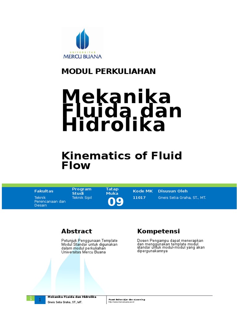 Mekanika Fluida - Modul Ke-9 | PDF | Teknologi & Rekayasa