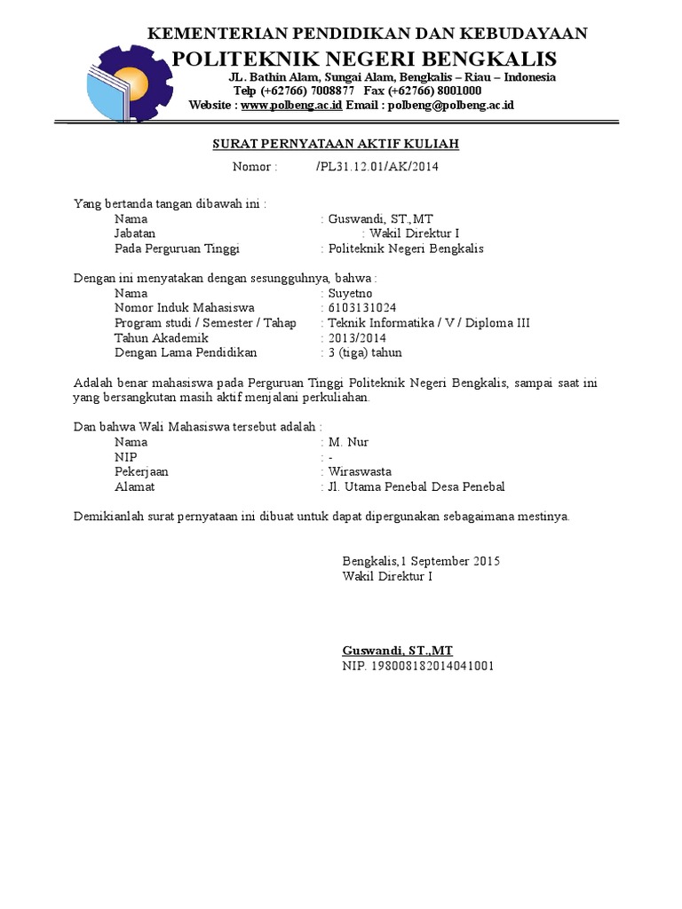 Contoh Surat Aktif Kuliah 2019 Kumpulan Contoh Surat Dan Proposal ... Contoh Surat Aktif Kuliah 2019 Kumpulan Contoh Surat Dan Proposal ...