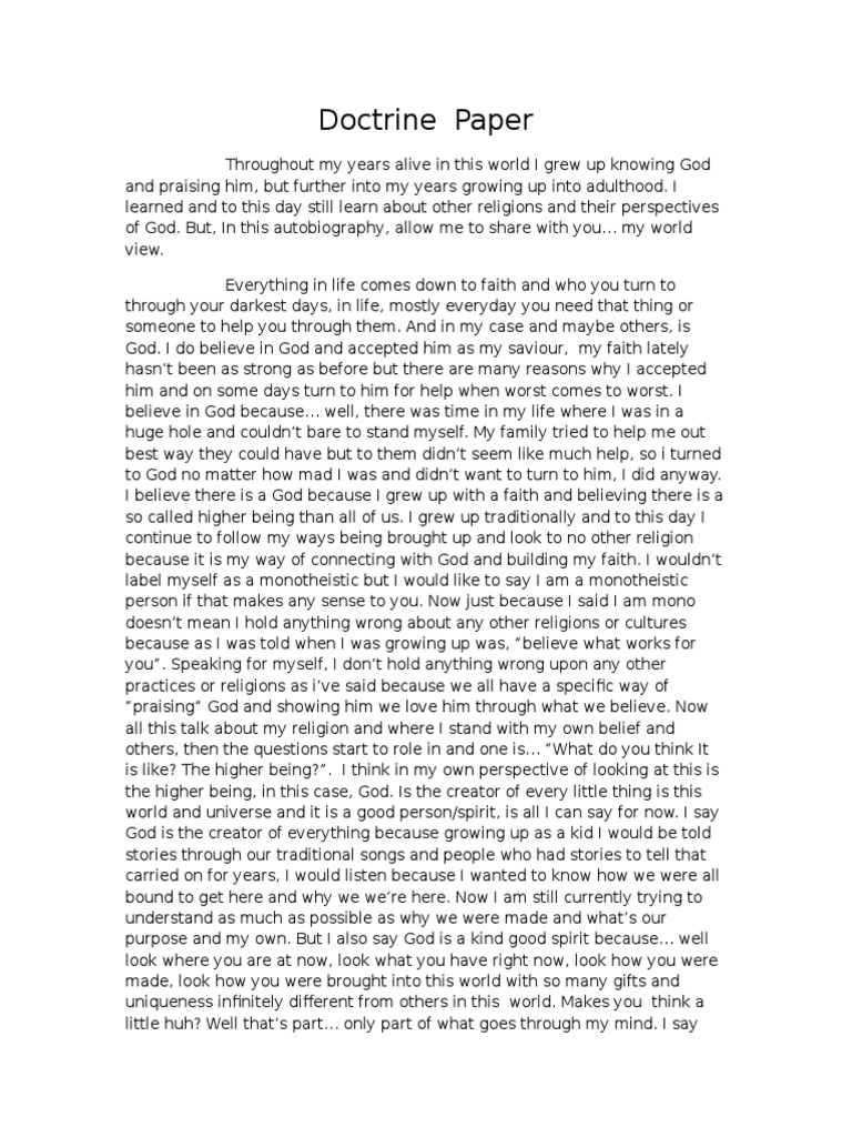 Doctrine Paper | PDF | Truth | God