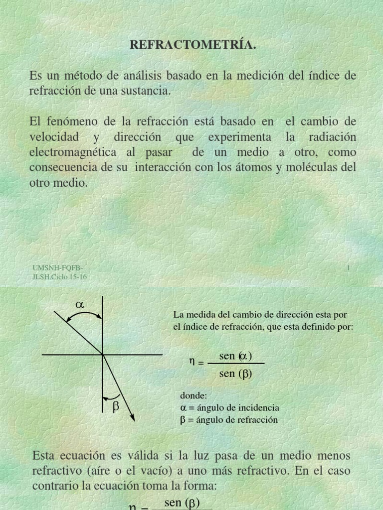 6 2 - Refractometría | Descargar gratis PDF | Refracción | Física