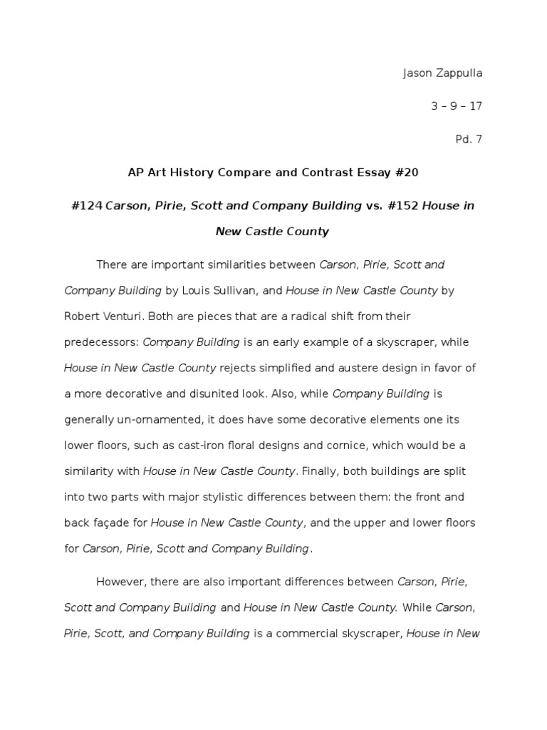 Ap Art History Compare and Contrast Essay 20 | PDF