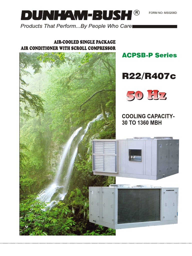 Danuhm Bush Air Cooled Roof Top PACU-50HZ PDF | Download Free PDF | Air ...