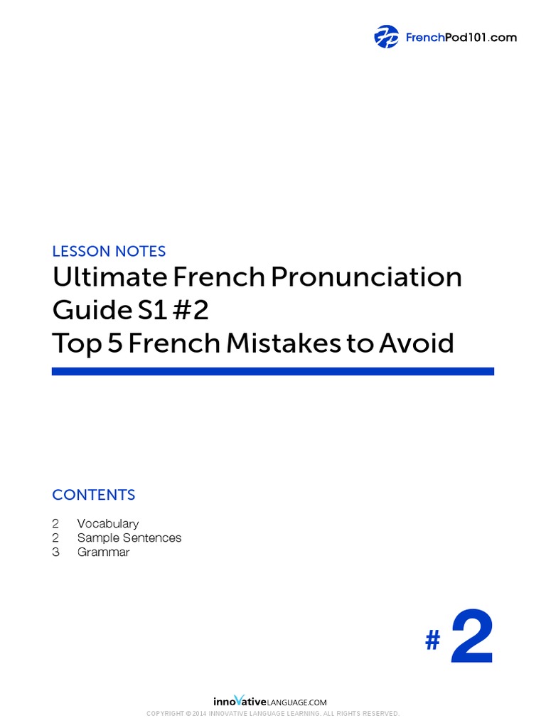 Top 5 French Mistakes To Avoid | PDF | Grammatical Gender | French Language