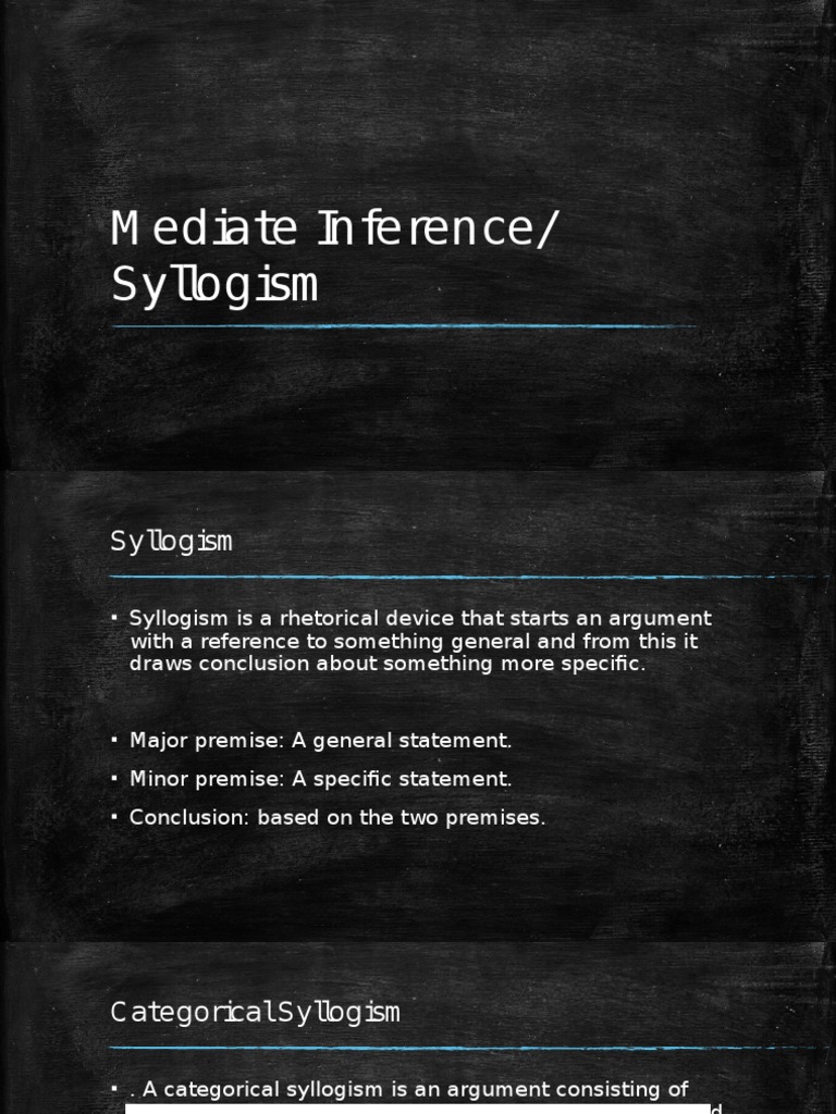 Mediate Inference Inference Argument