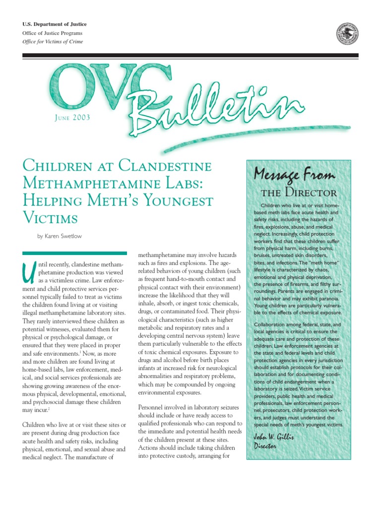 Children at Clandestine Methamphetamine Labs: Helping Meth's Youngest ...
