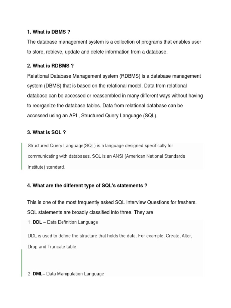 Sql Interview Questions1 Pdf Sql Databases