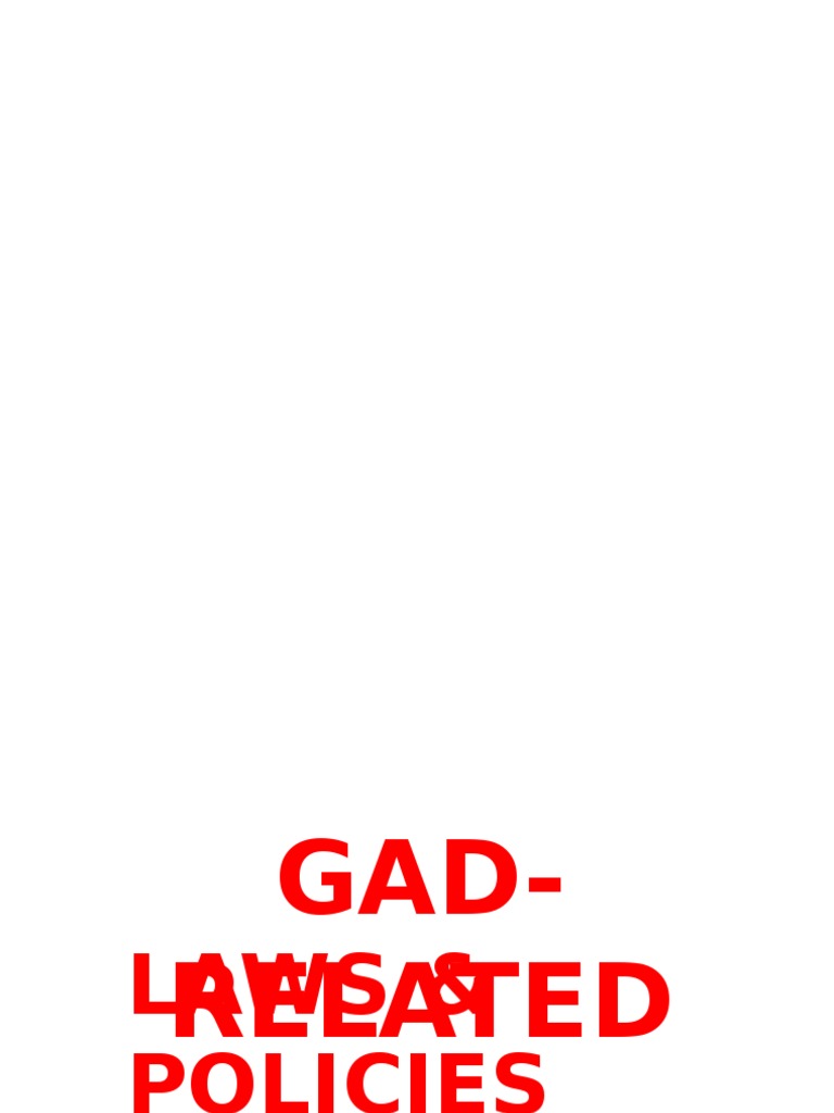 GAD-Related Laws and Policies Overview | PDF | Gender Equality | Gender ...