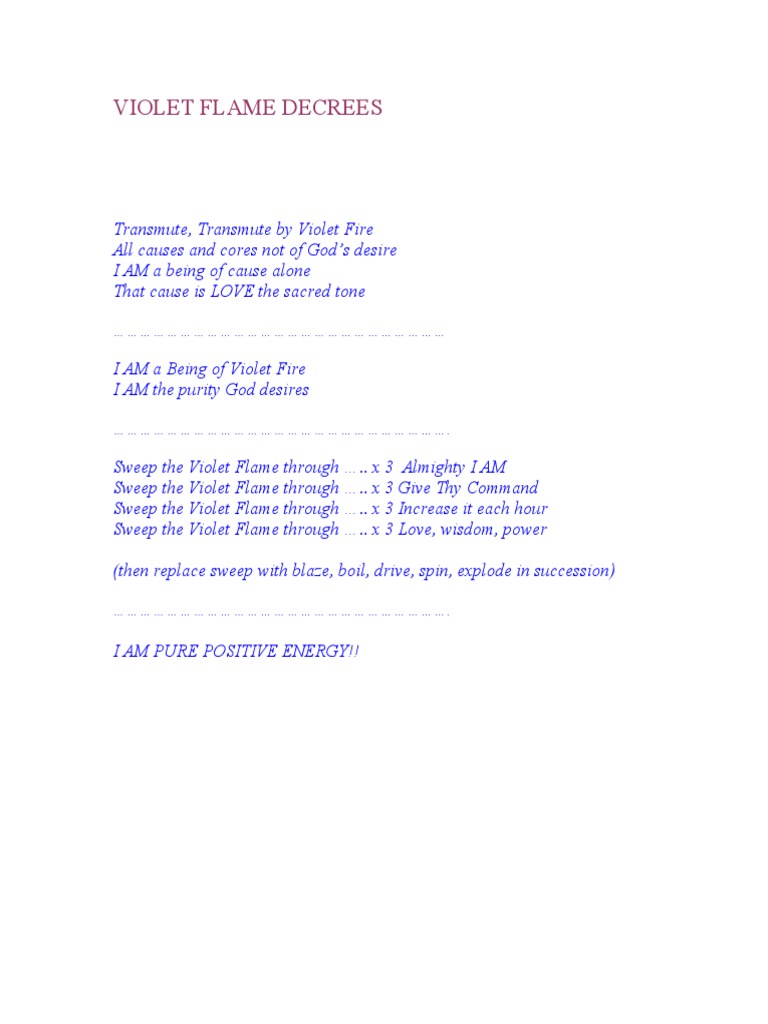 Violet Flame Decrees | PDF