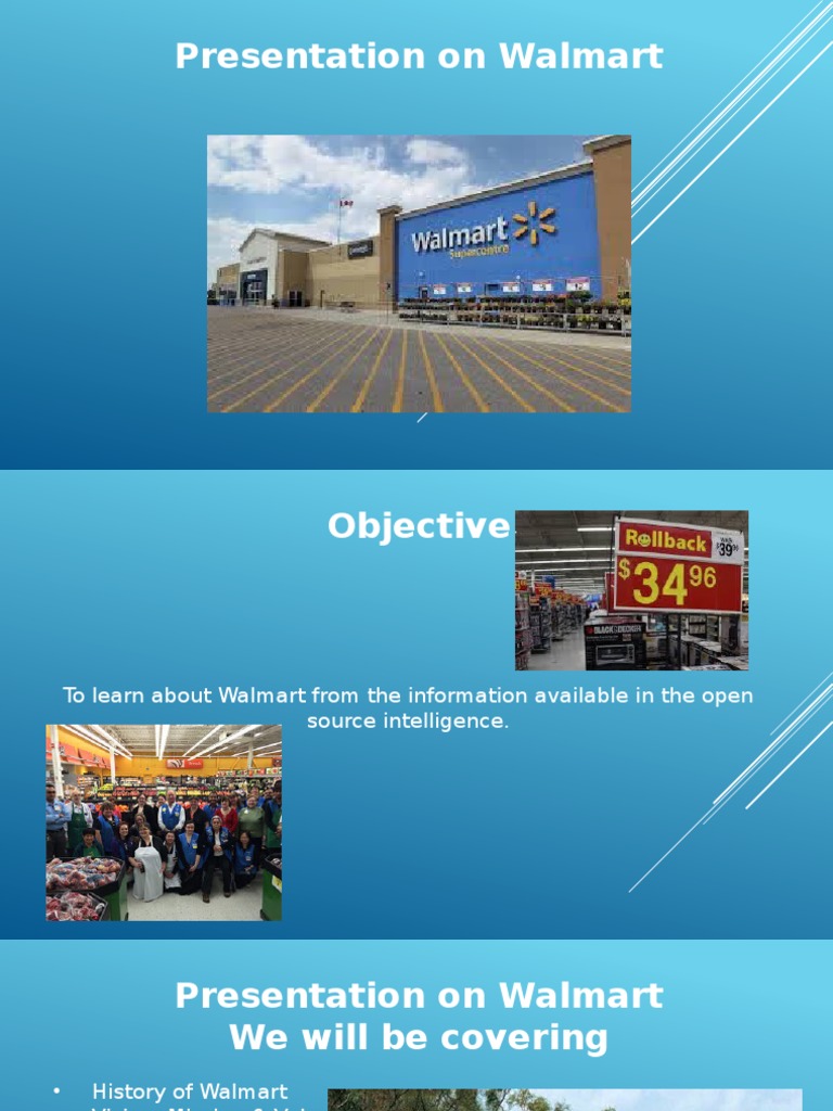 Final Presentation On Wallmart | PDF | Walmart | Supply Chain