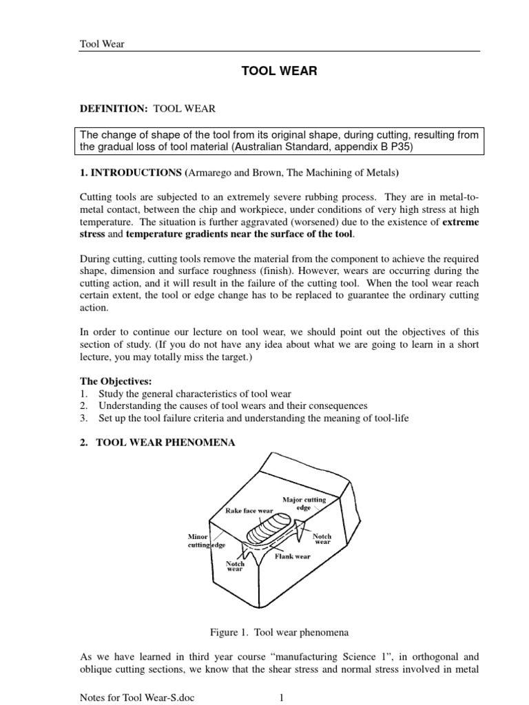Tool Wear | PDF | Wear | Machining