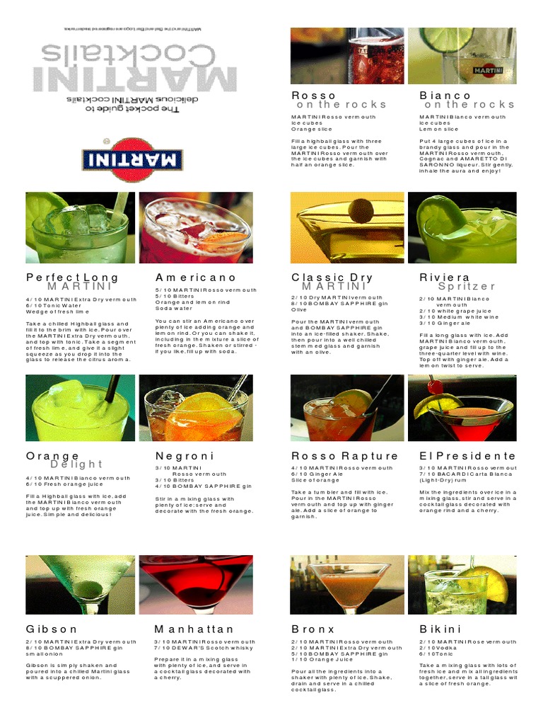 Your MARTINI Pocket Guide | PDF | Martini (Cocktail) | Mixed Drinks