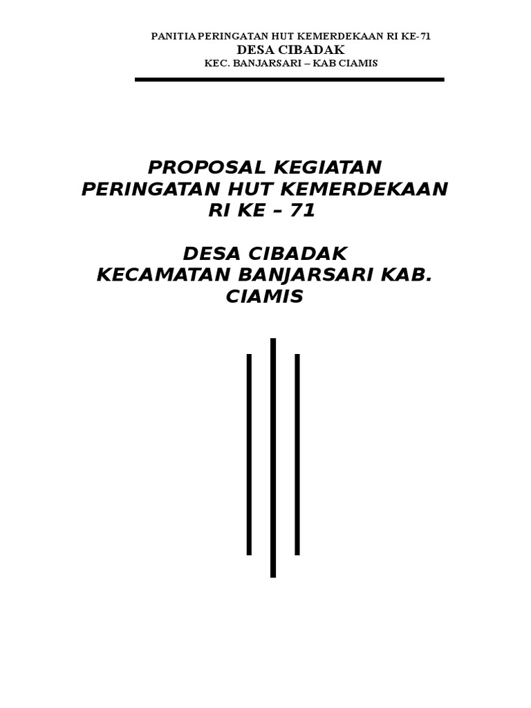 Contoh Proposal Kegiatan HUT RI 1 | PDF
