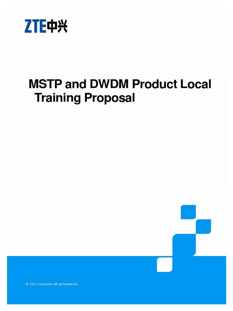 MSTP and DWDM Product Training Proposal | PDF | Wavelength Division ...