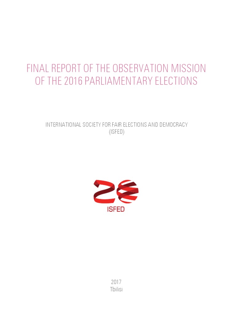 ISFED's Final Report of Election Observation Mission For The 2016 ...