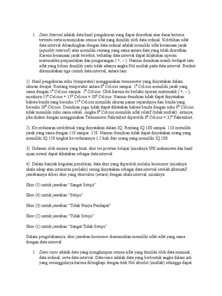 Data Interval Adalah Data Hasil Pengukuran Yang Dapat Diurutkan Atas ...