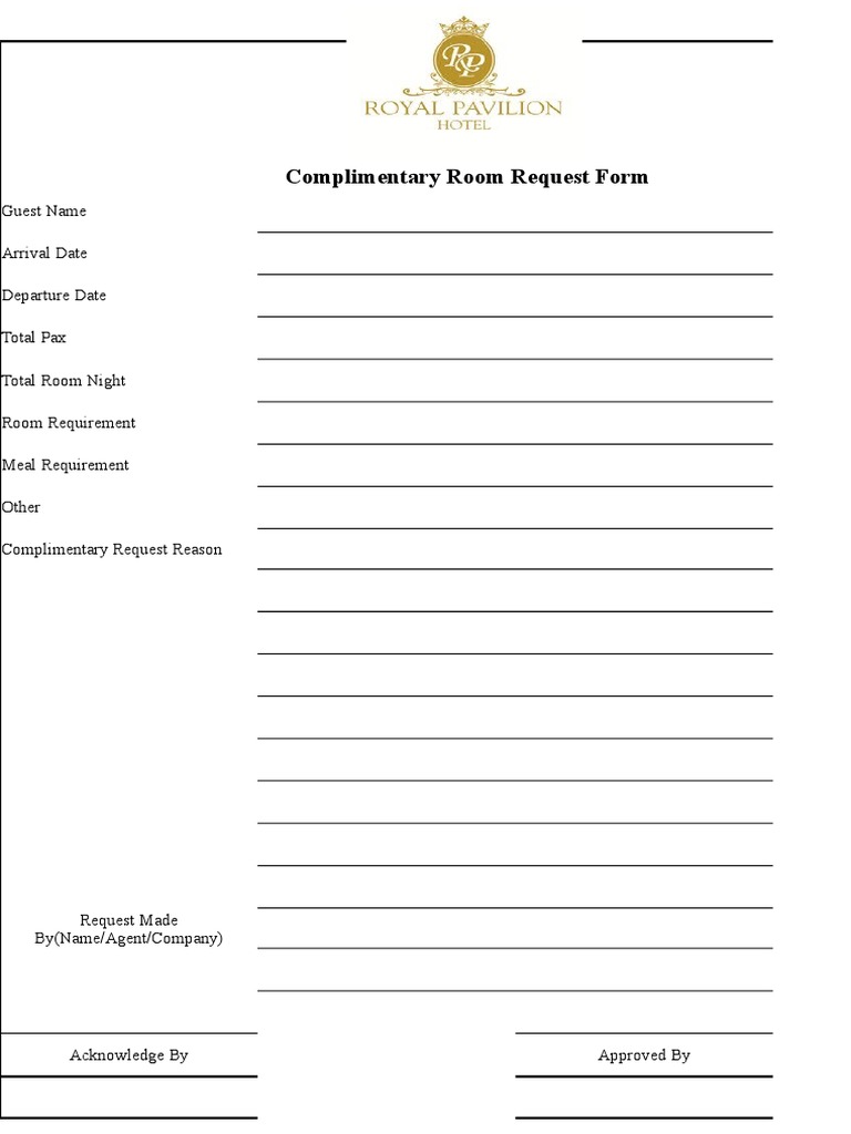 Complimentary Room Request Form | PDF